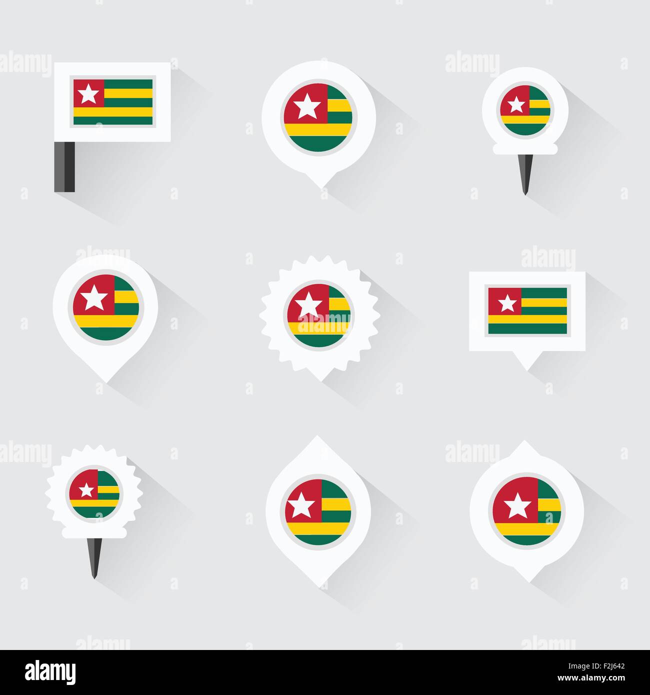 togo flag and pins for infographic, and map design Stock Vector Image ...