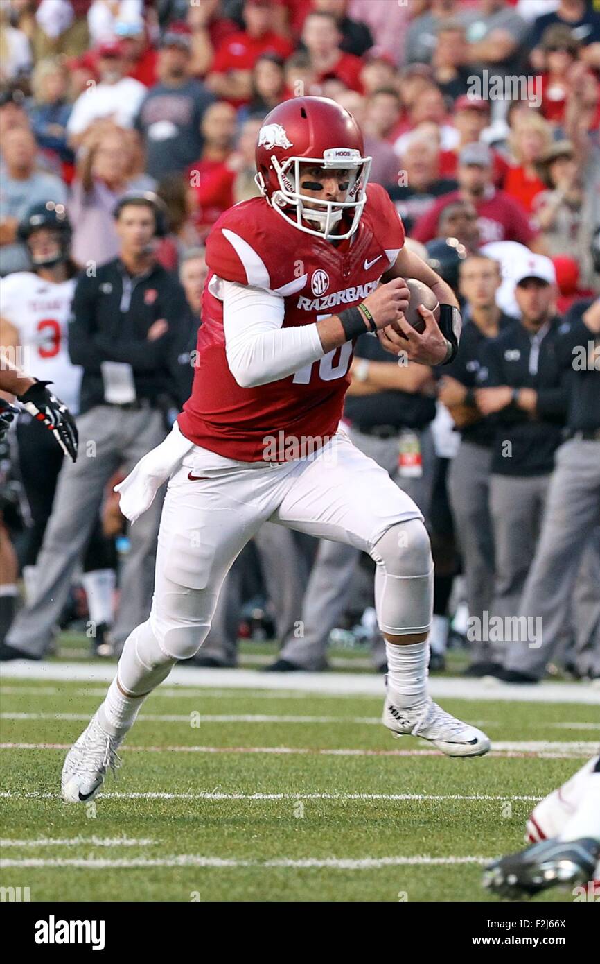 Fayetteville, AR. 19th Sep, 2015. Razorback QB Brandon Allen #10 looks ...