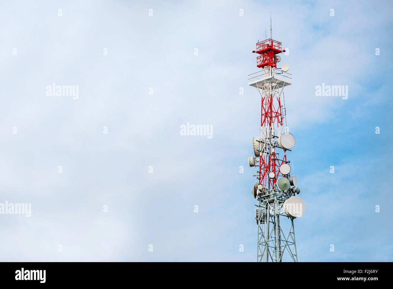 Communication Tower and GSM Antenna Transmitters with Blank Space Stock Photo - Alamy
