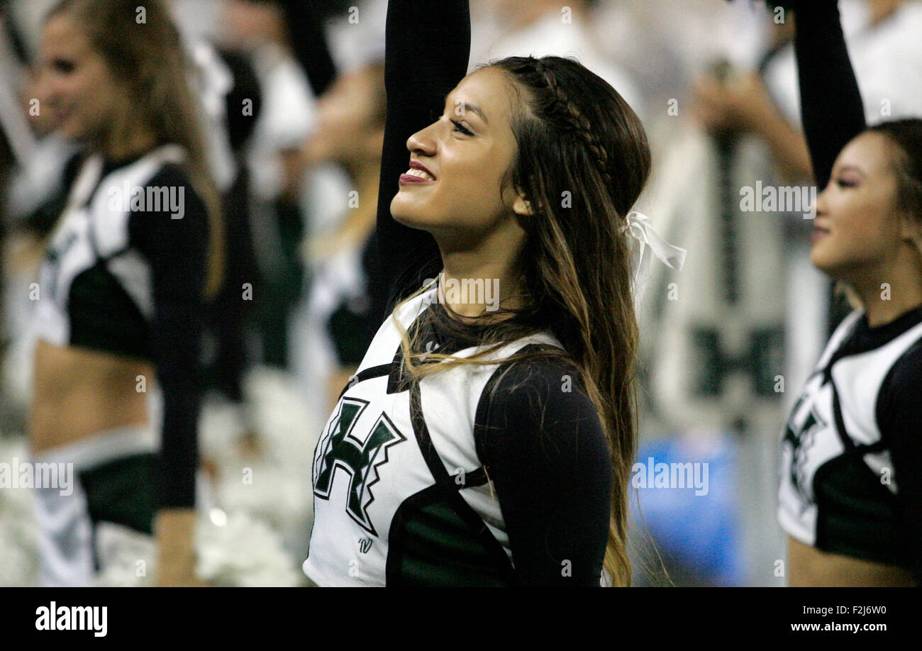 Honolulu, HI., USA. 19th September, 2015. Hawaii cheerleaders during ...