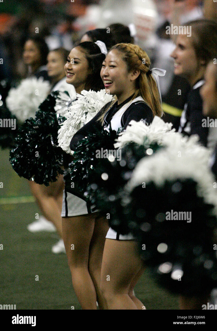 Honolulu, HI., USA. 19th September, 2015. Hawaii cheerleaders during ...