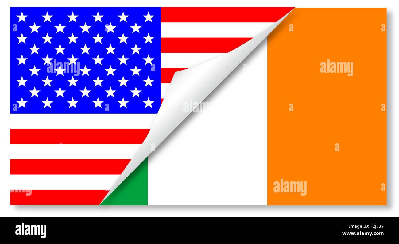 The 'Stars and Stripes' flag with a curl corner showing the Republic of ...