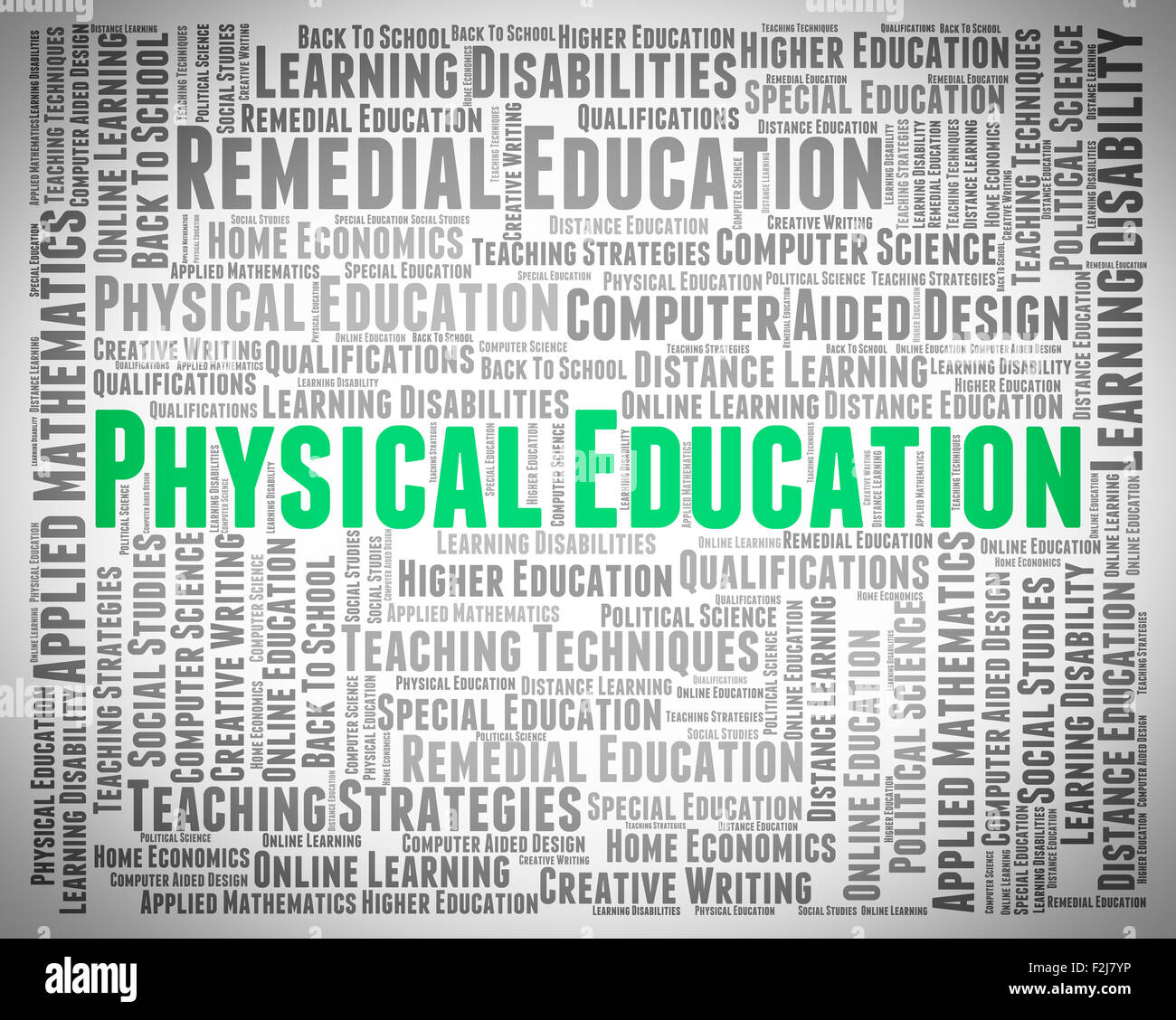 Physical Education Representing Gym Class And Word Stock Photo - Alamy