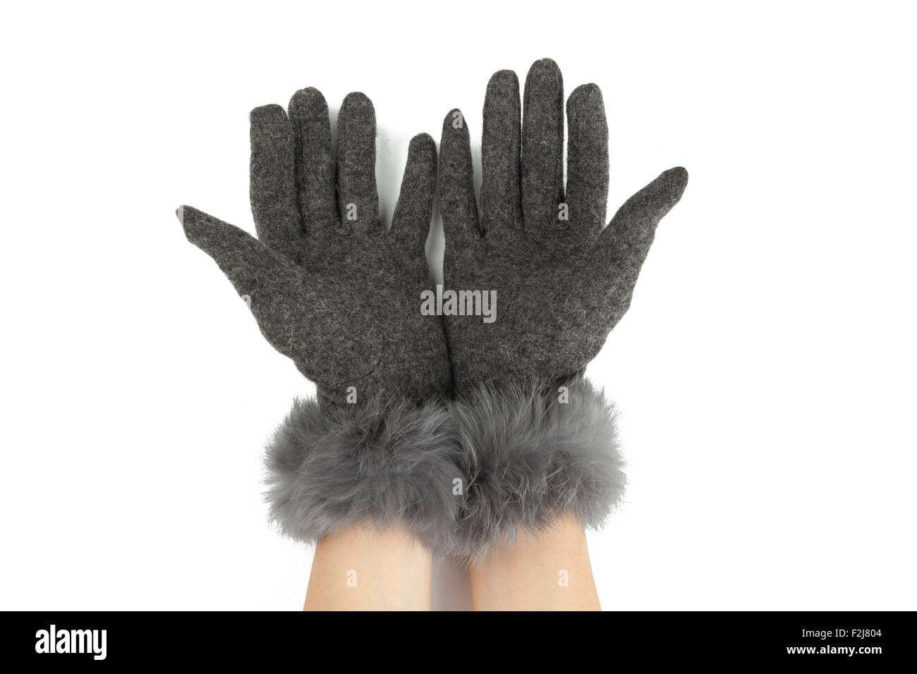 women hands with glove isolated on white Stock Photo - Alamy