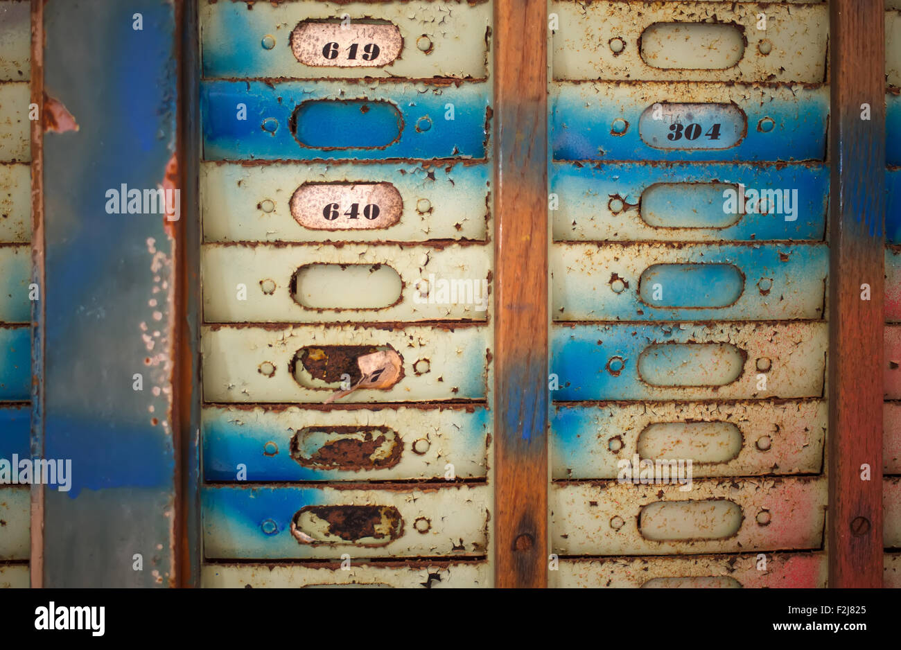 View of old rusty card index Stock Photo - Alamy
