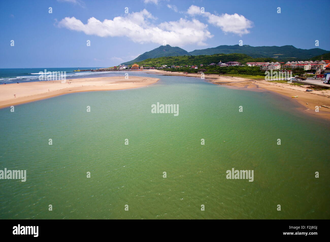 landscape of Pacific Ocean coast, New Taipei City, Taiwan Stock Photo ...