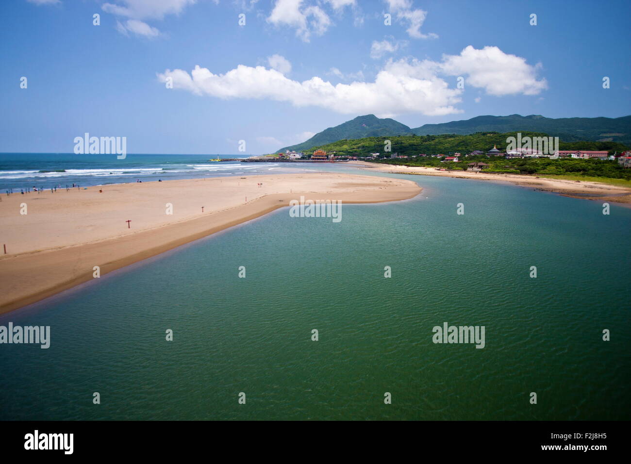 landscape of Pacific Ocean coast, New Taipei City, Taiwan Stock Photo ...