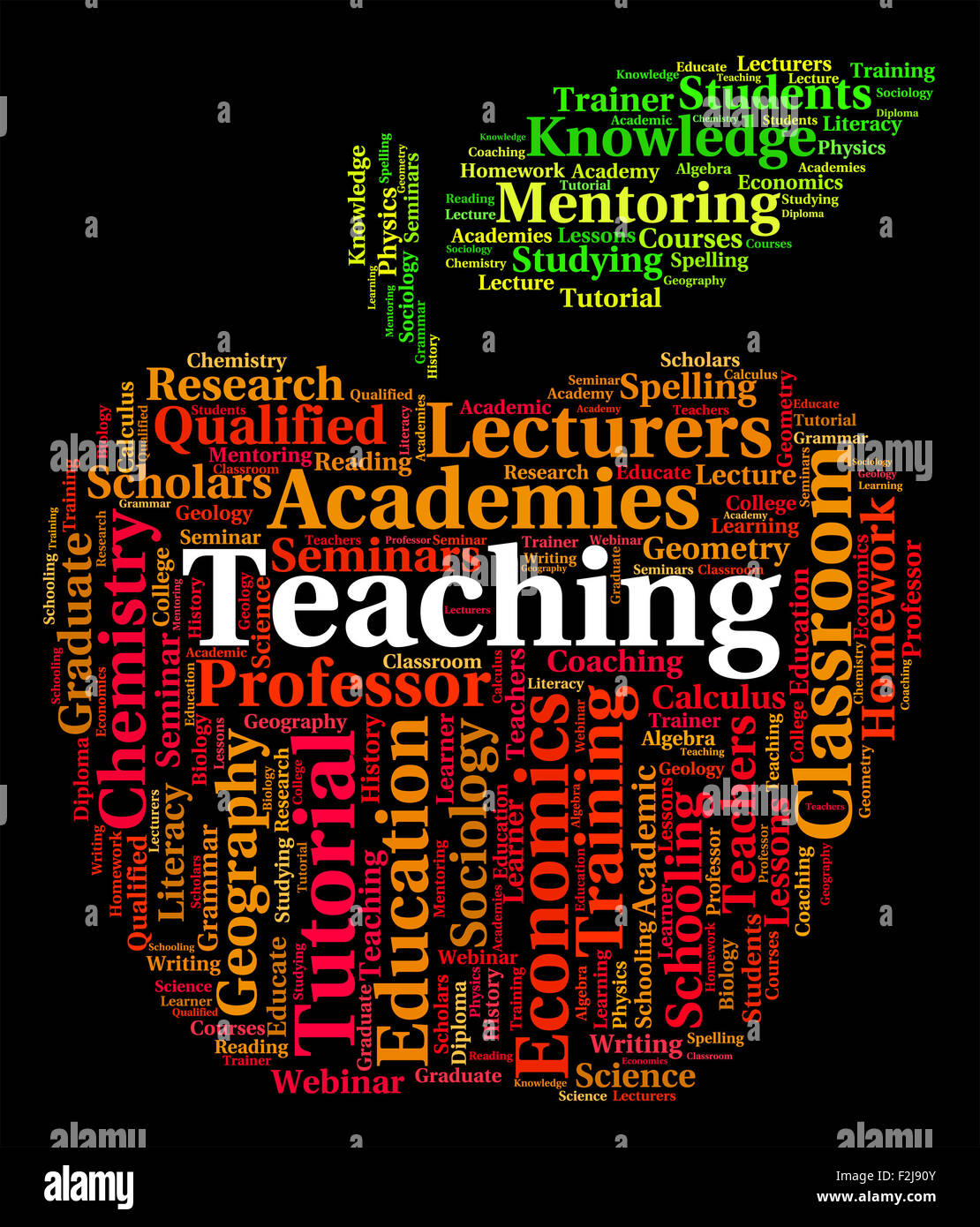 Teaching Word Showing Give Lessons And Text Stock Photo - Alamy