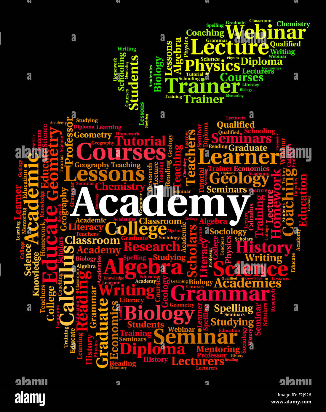 Academy Word Meaning College Schools And Text Stock Photo - Alamy