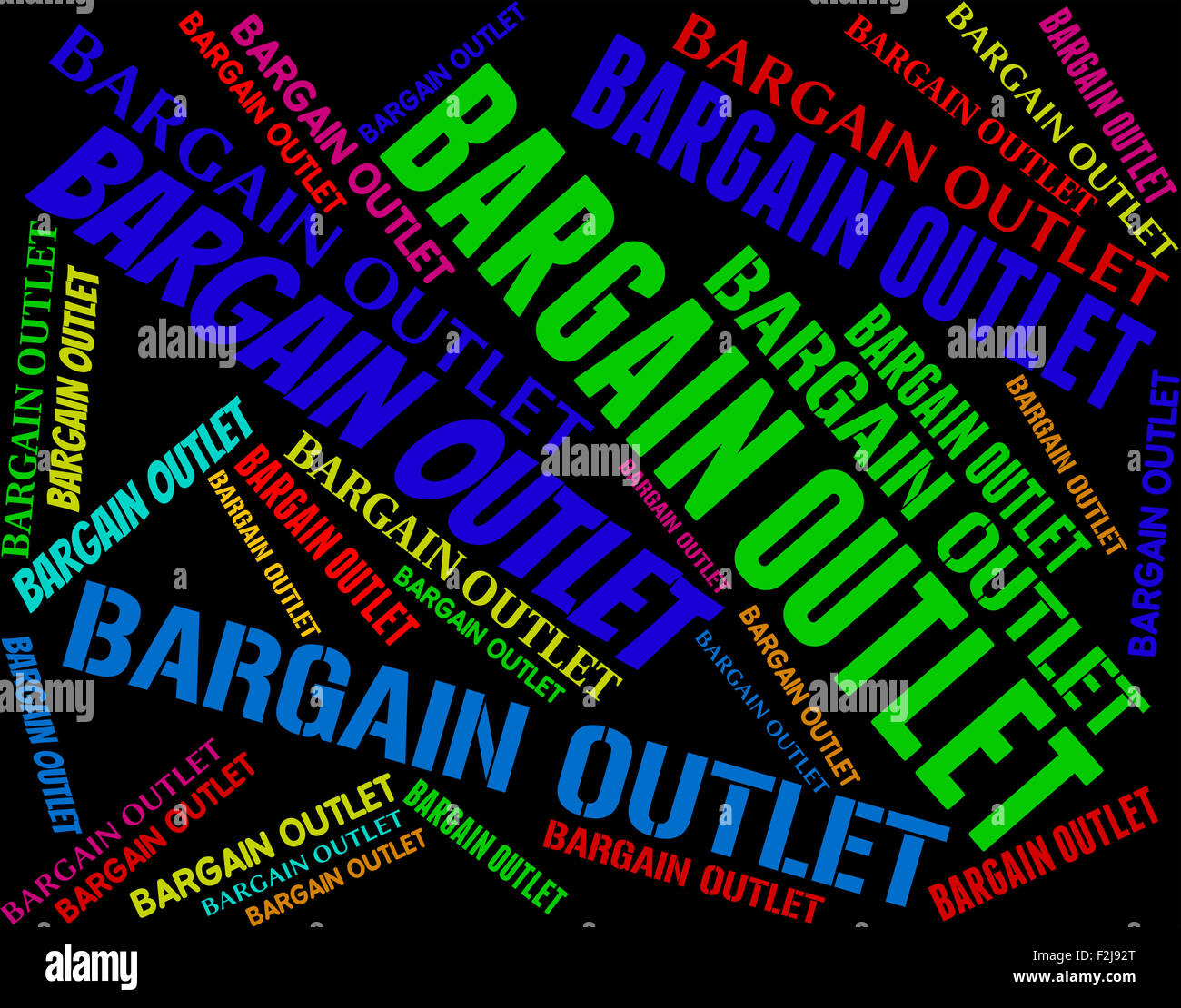 Bargain Outlet Meaning Store Words And Promotional Stock Photo - Alamy