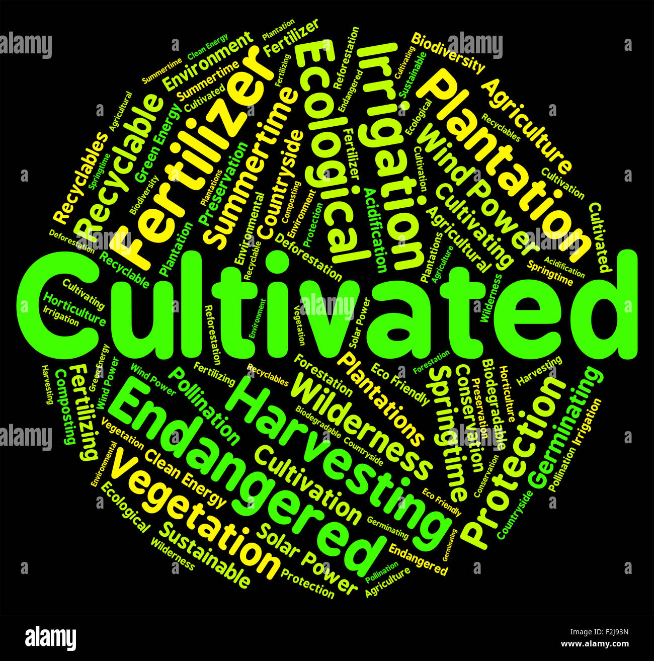 Cultivated Word Indicating Growing Grow And Farming Stock Photo - Alamy