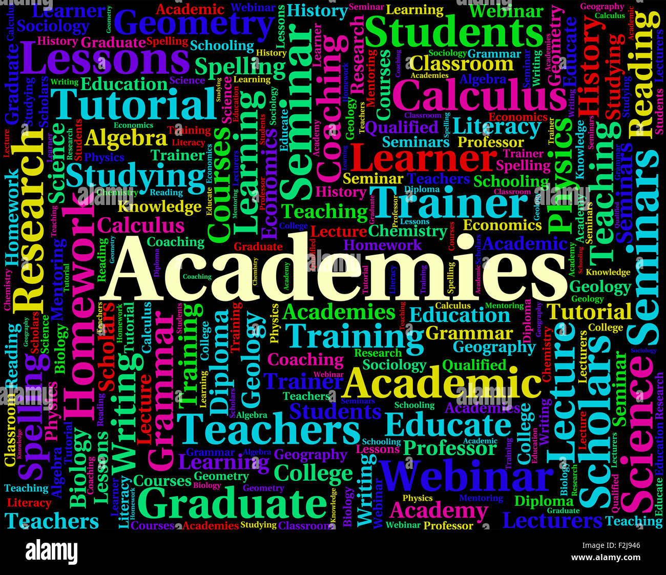 Academies Word Representing Naval Academy And Words Stock Photo - Alamy