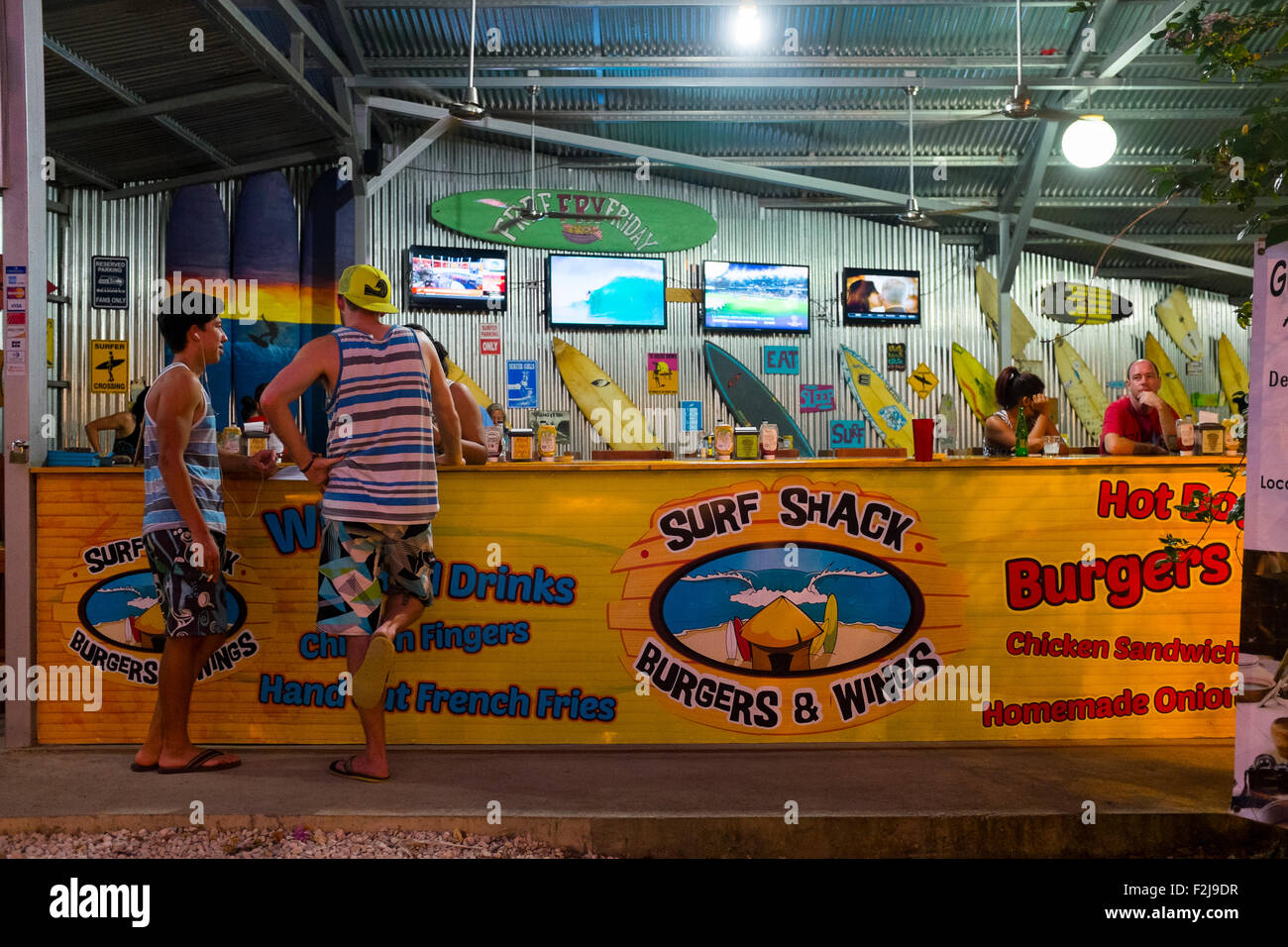 Surf shack is a well known fast food restaurant on the main street or ...