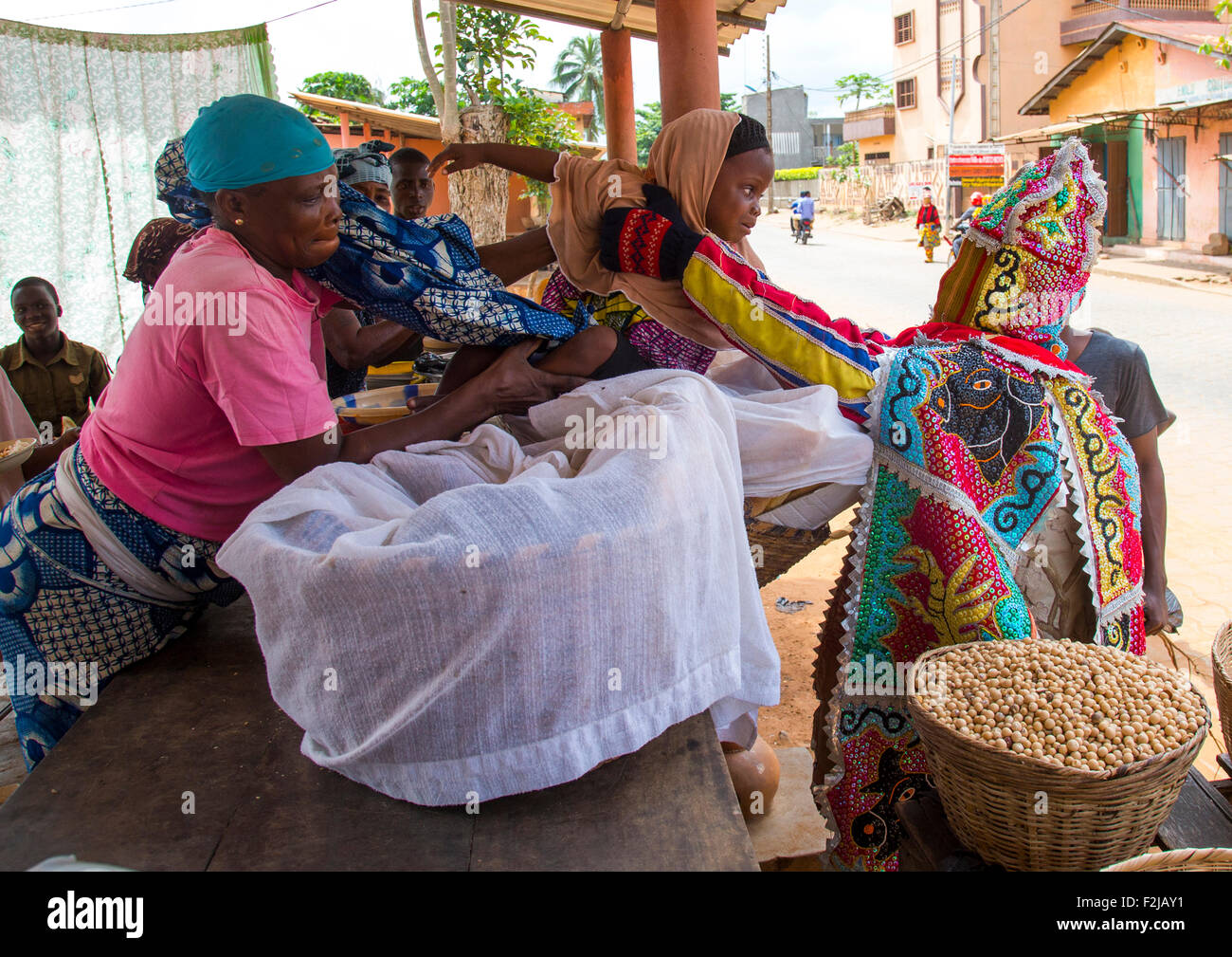 Benin, West Africa, Porto-Novo, egoun egoun spirit of the deads asks ...