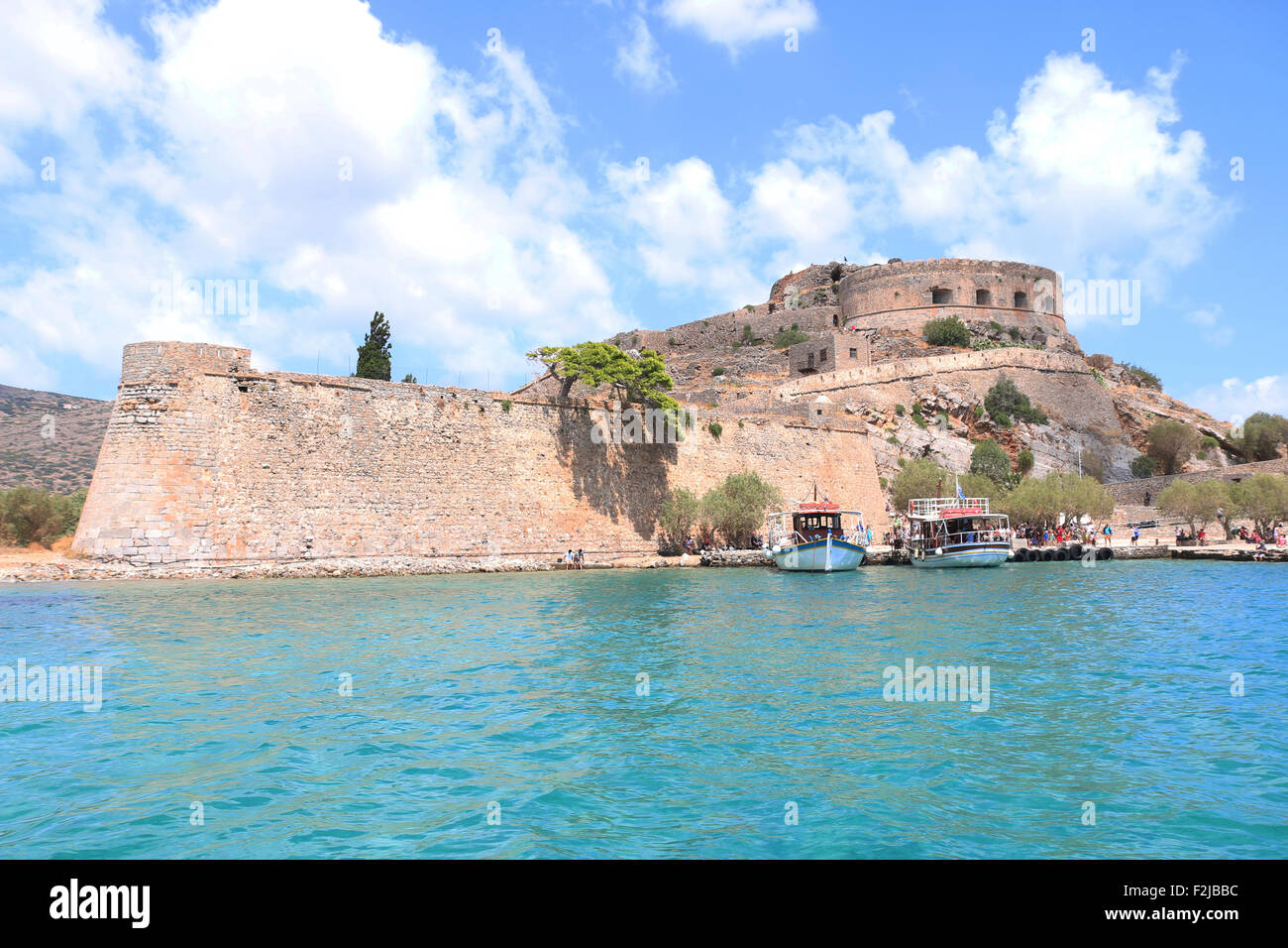 Island of Spinalonga, Greece a fortress and leper colony Stock Photo ...