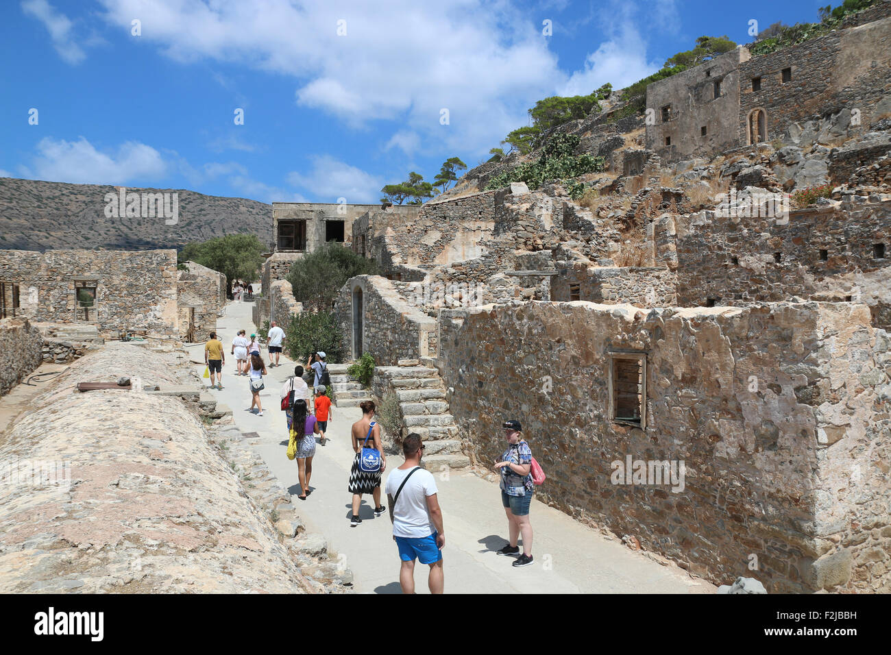 Island of Spinalonga, Greece a fortress and leper colony Stock Photo ...
