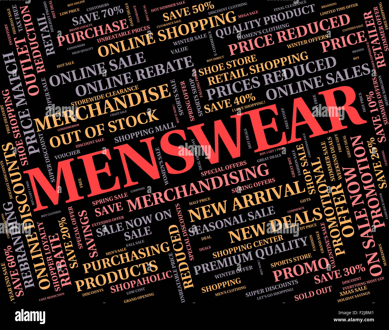 Menswear Word Showing Men's Garments And Human Stock Photo - Alamy
