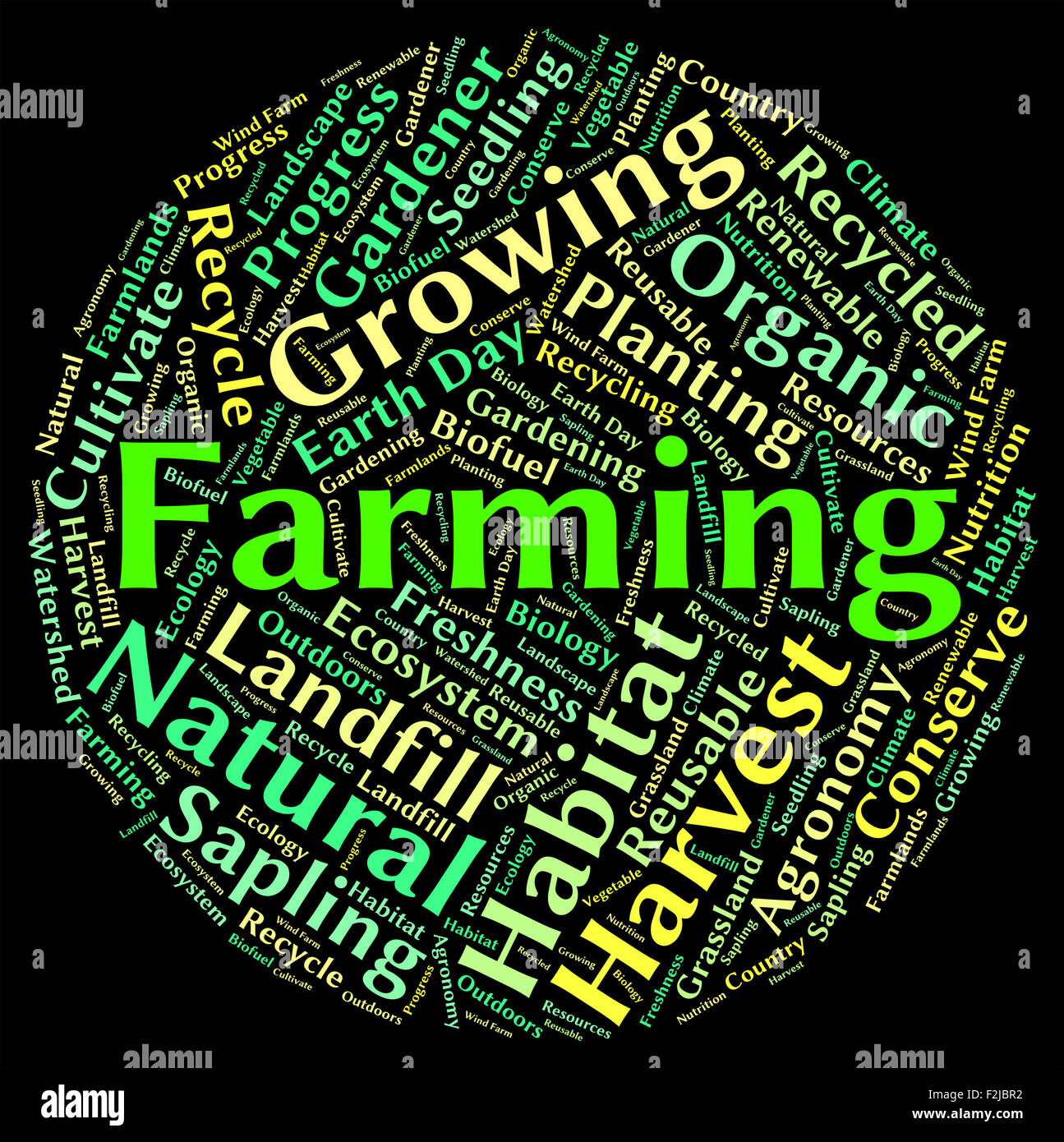 Farming Word Representing Cultivation Cultivates And Farms Stock Photo ...
