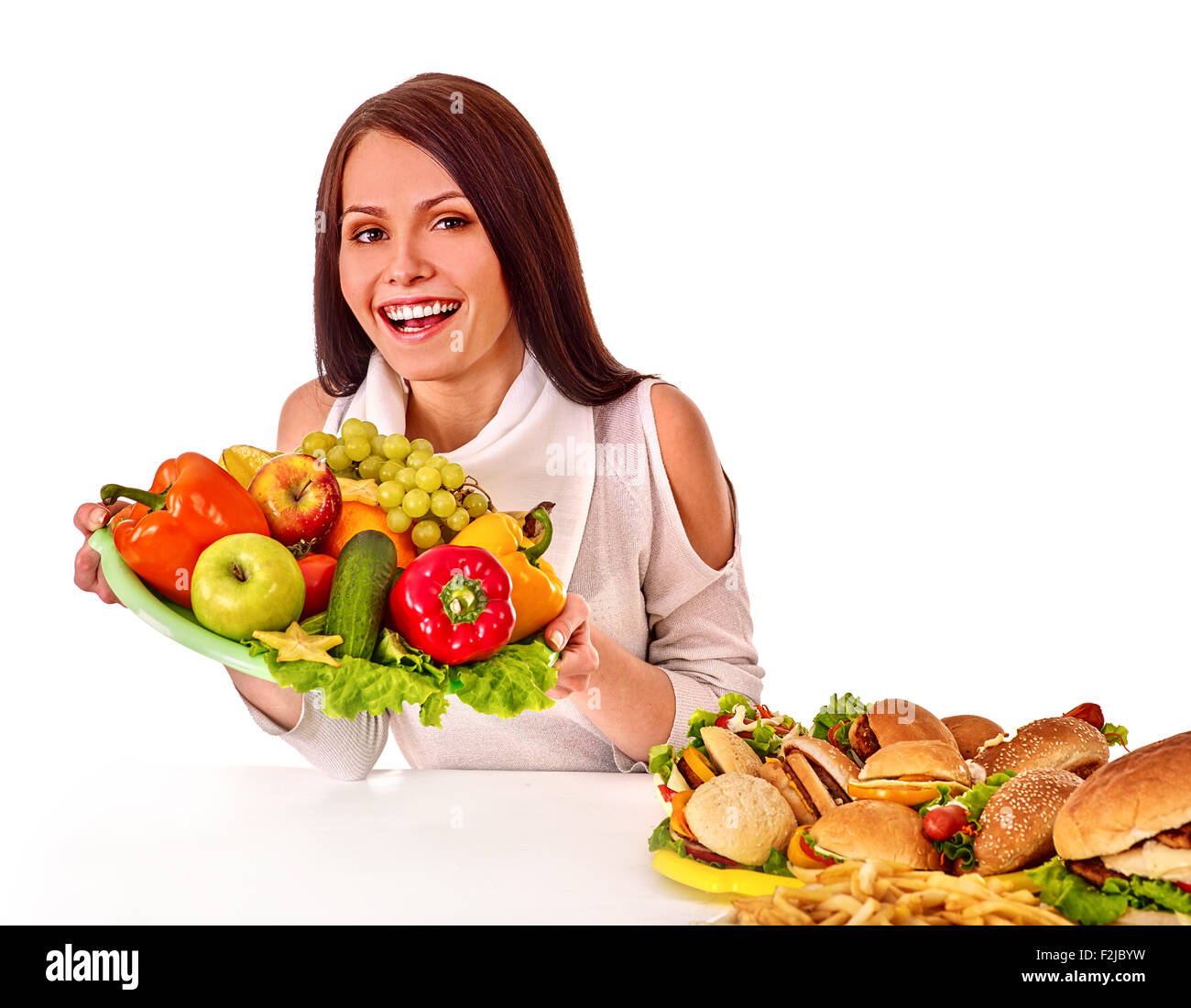 Woman choosing between sandwich hi-res stock photography and images - Alamy