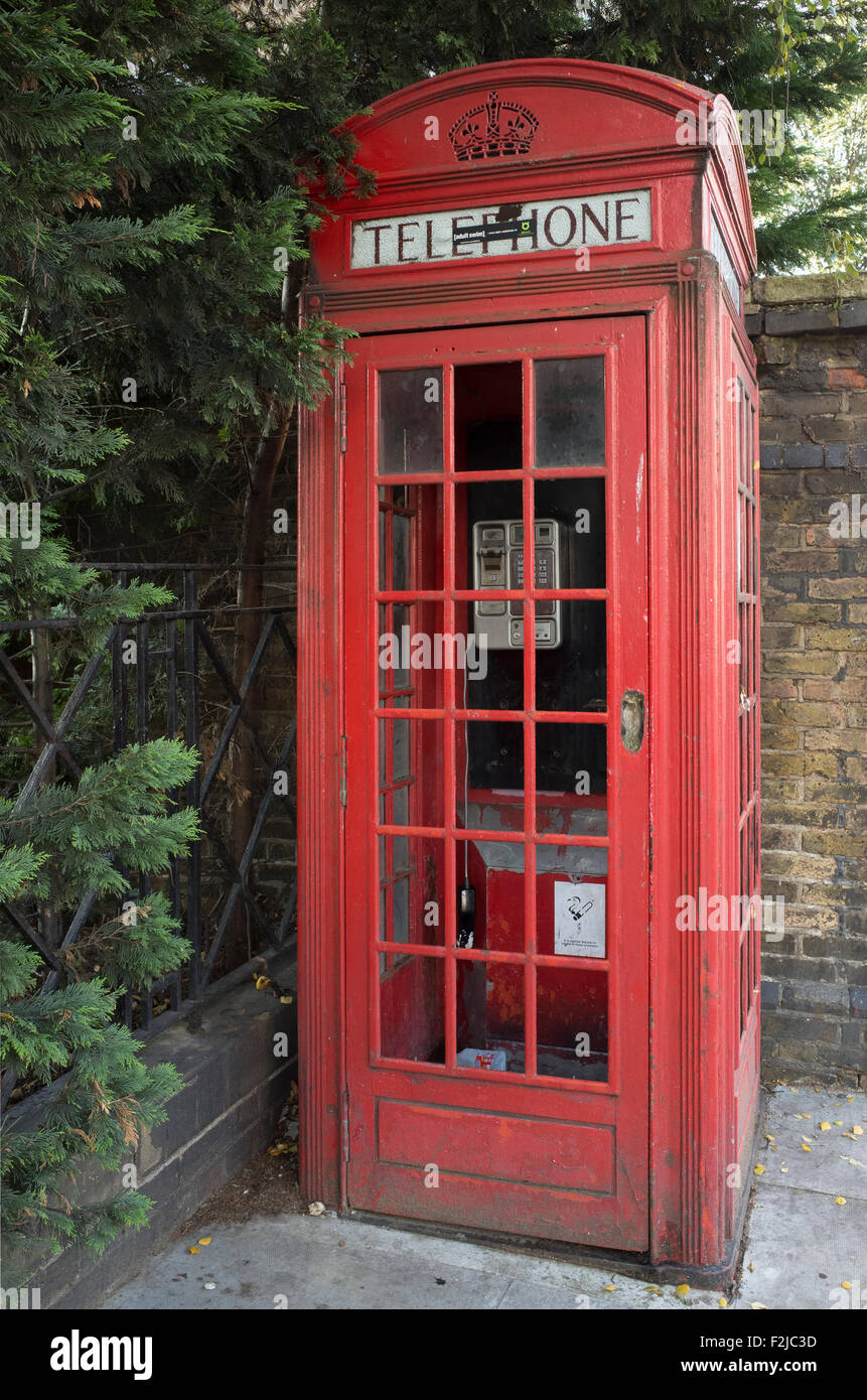Iconic British red telephone box in Kentish Town London in need of ...