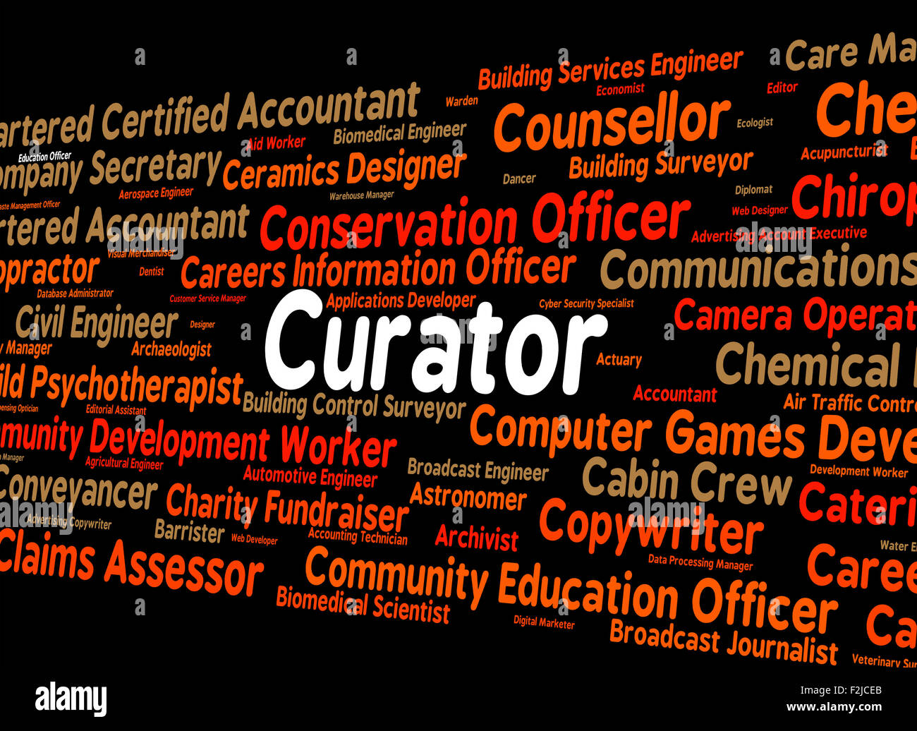 Curator Job Showing Word Hiring And Employment Stock Photo - Alamy
