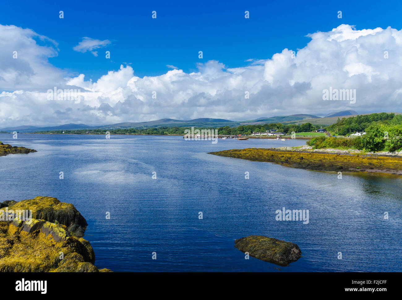 A westerly view along the river Roughty from Kenmare Bridge County ...