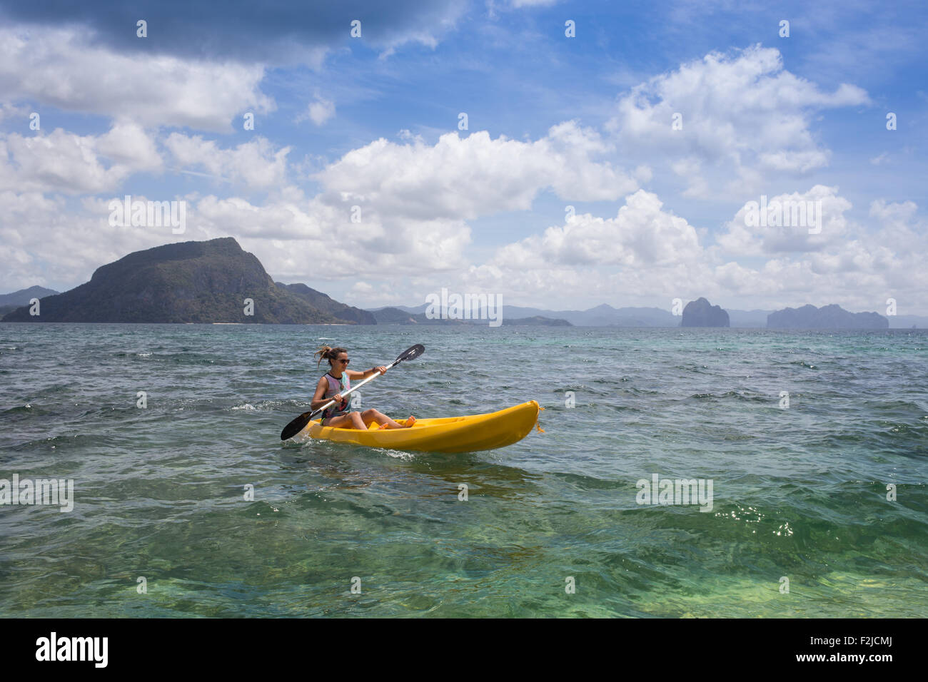 Portrait of a girl in kayak Stock Photo - Alamy