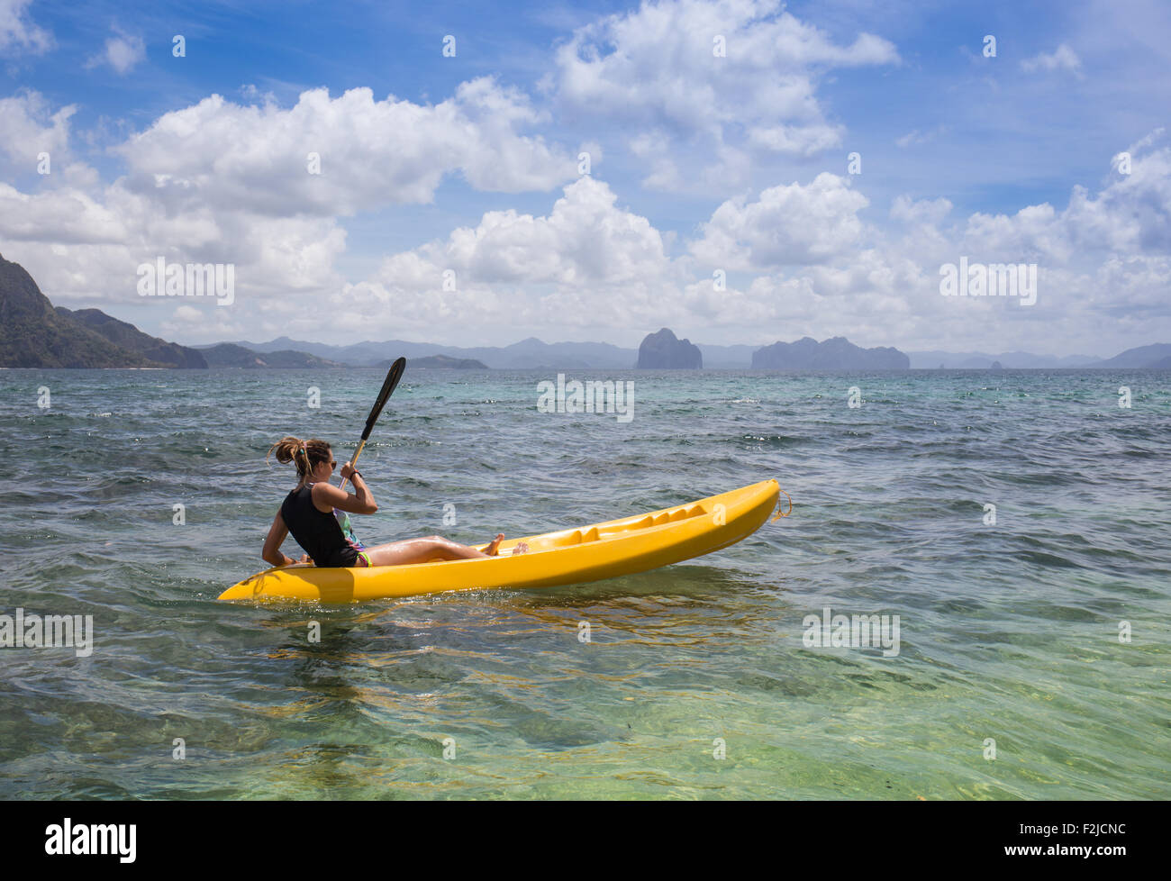 Portrait of a girl in kayak Stock Photo - Alamy