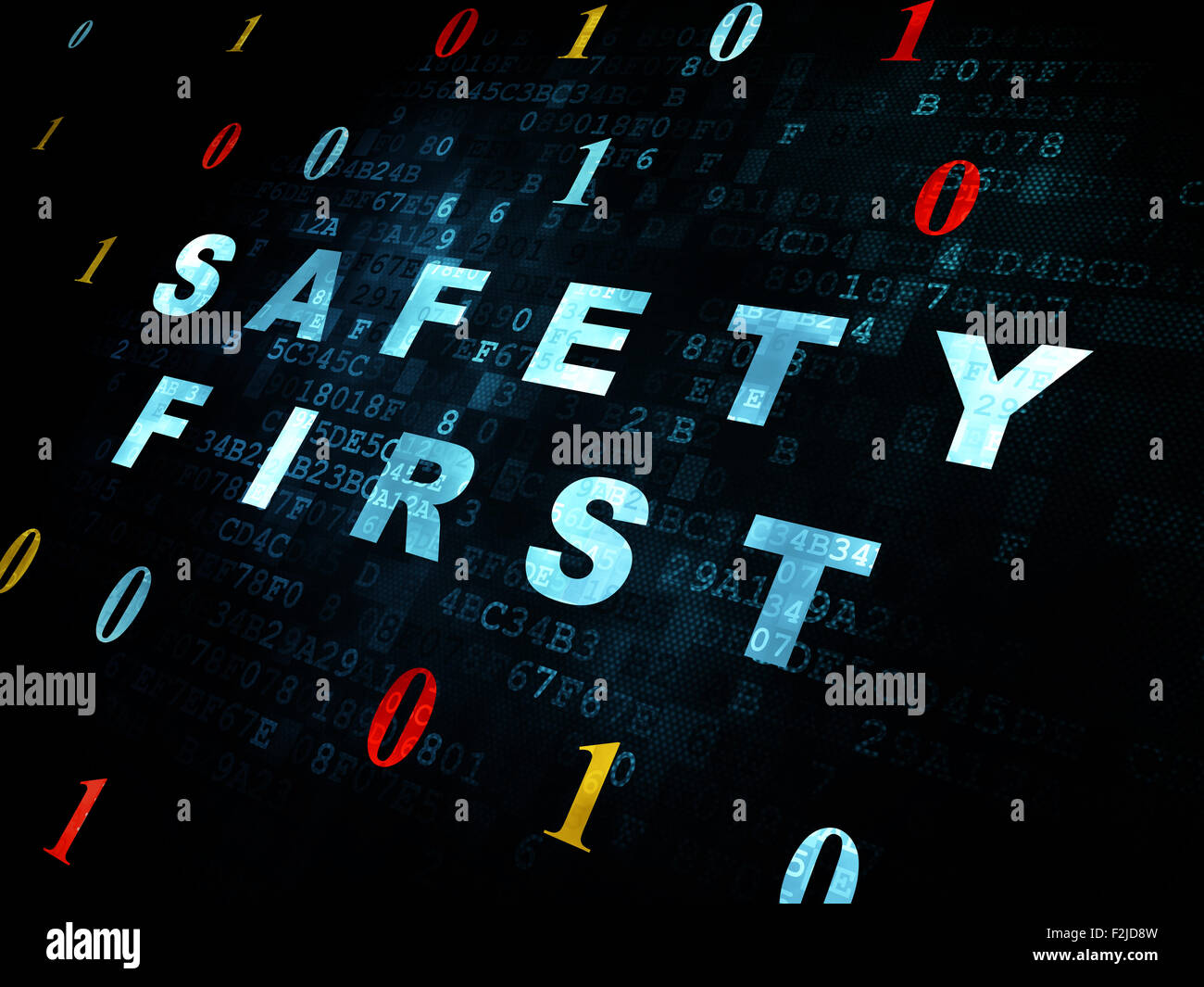Security concept: Safety First on Digital background Stock Photo - Alamy