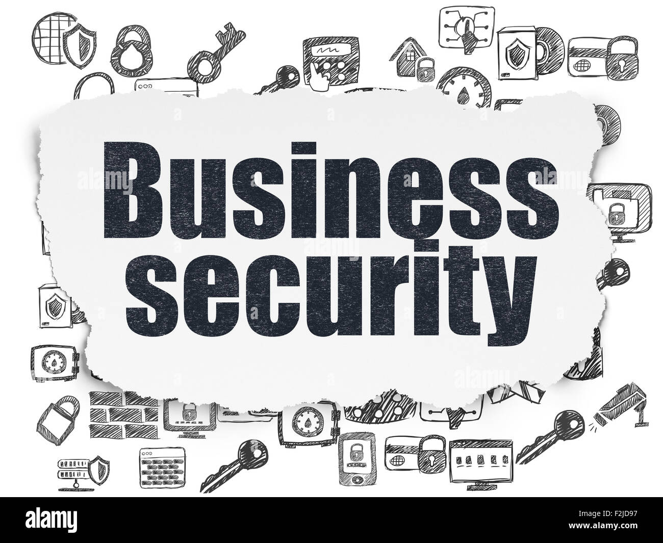 Security concept: Business Security on Torn Paper background Stock ...