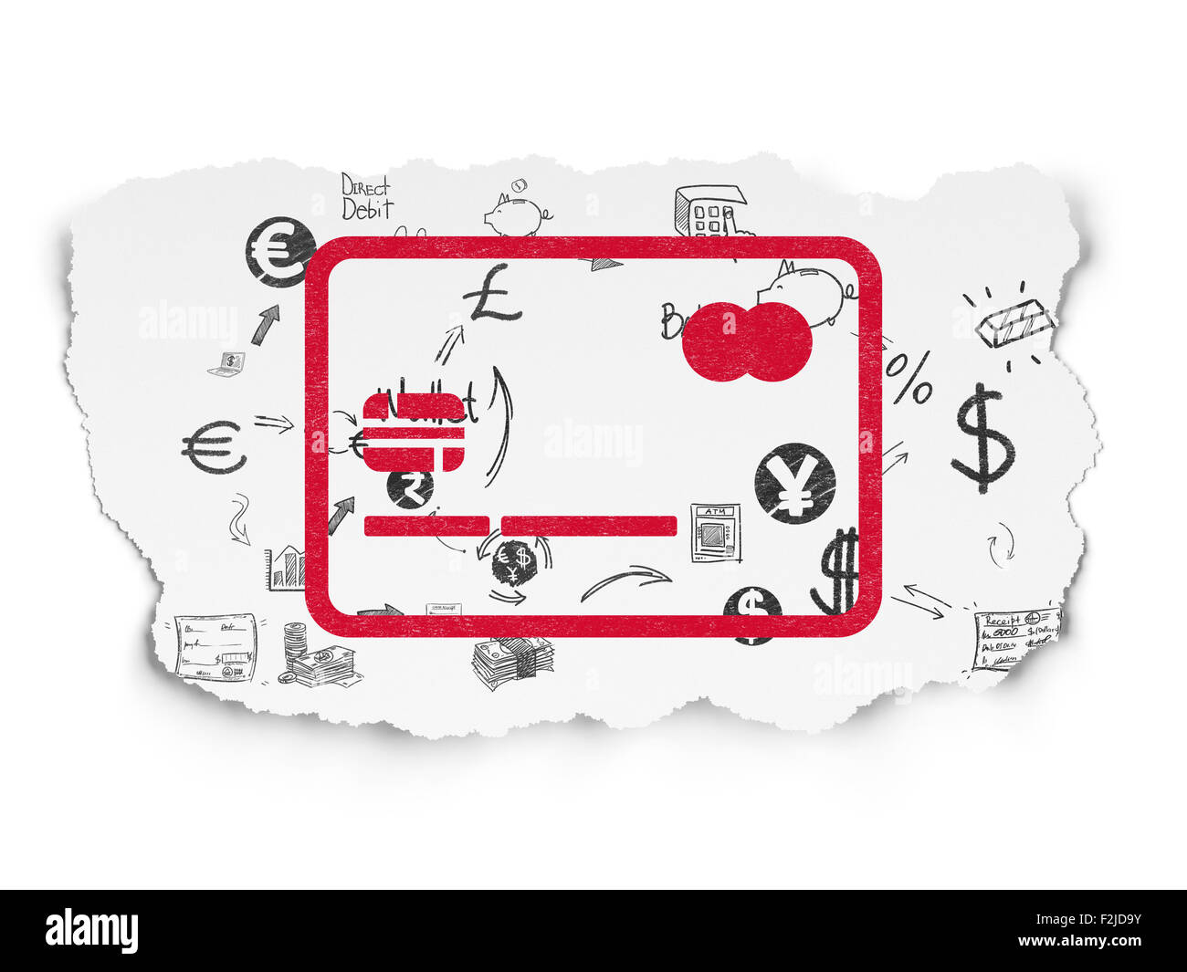 Banking concept: Credit Card on Torn Paper background Stock Photo - Alamy