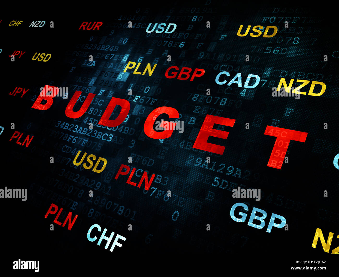 Currency concept: Budget on Digital background Stock Photo - Alamy