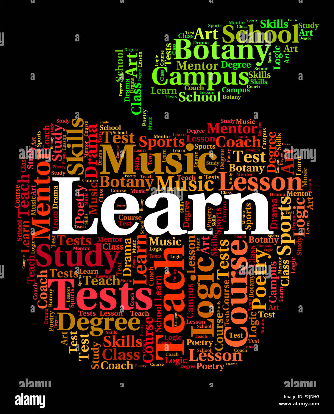 Learn Word Representing Studying Educating And Words Stock Photo - Alamy