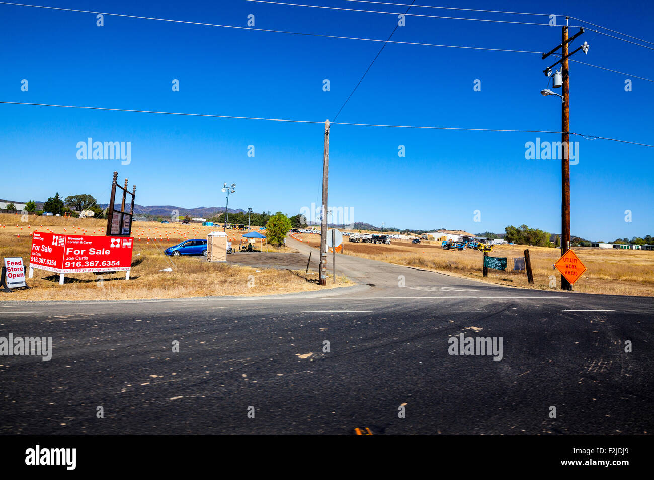 A staging area for Pacific Gas and Electric PG&E in Calaveras county as ...
