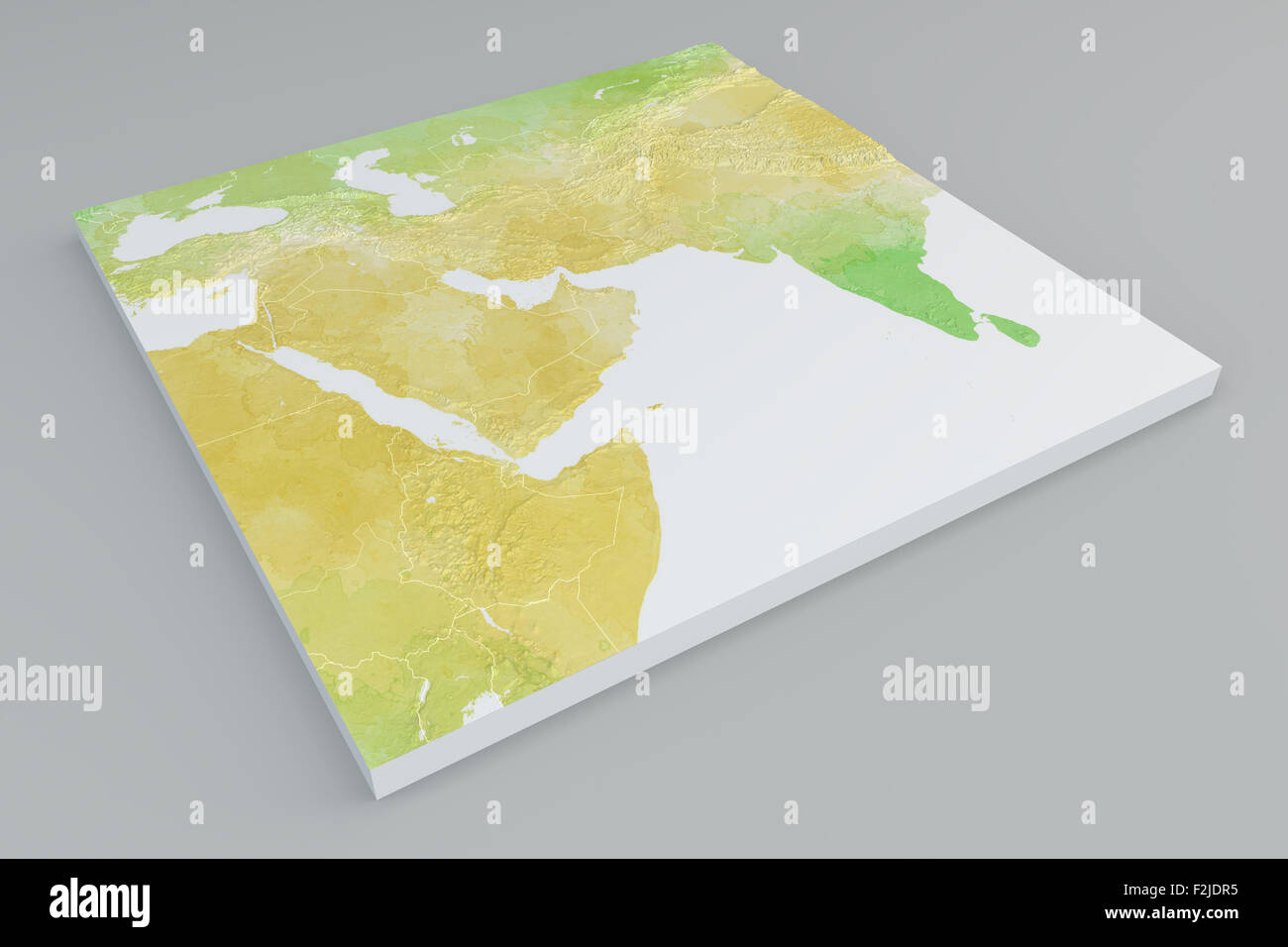 Flat physical map section of Middle East on grey background Stock Photo ...