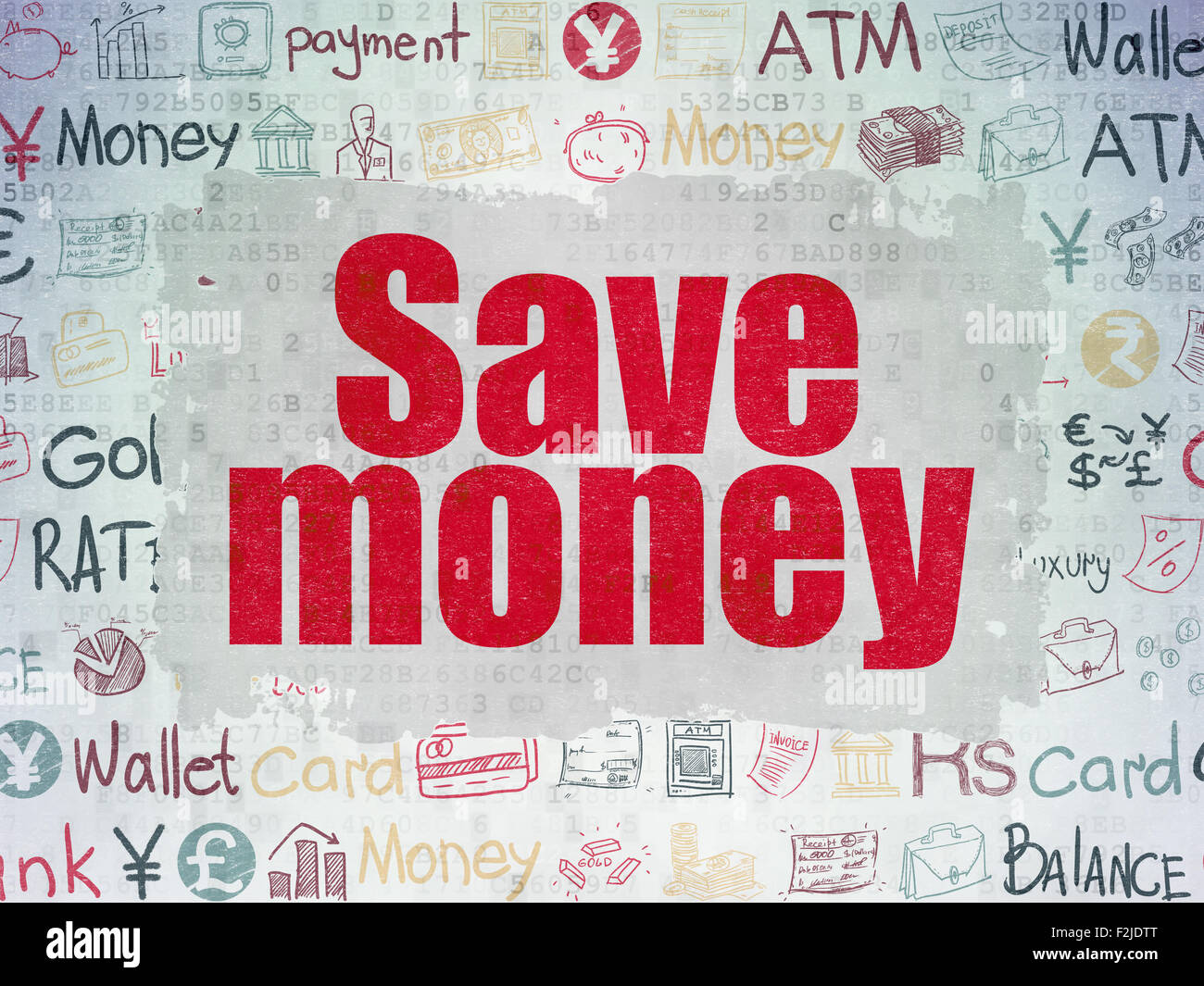 Money concept: Save Money on Digital Paper background Stock Photo - Alamy