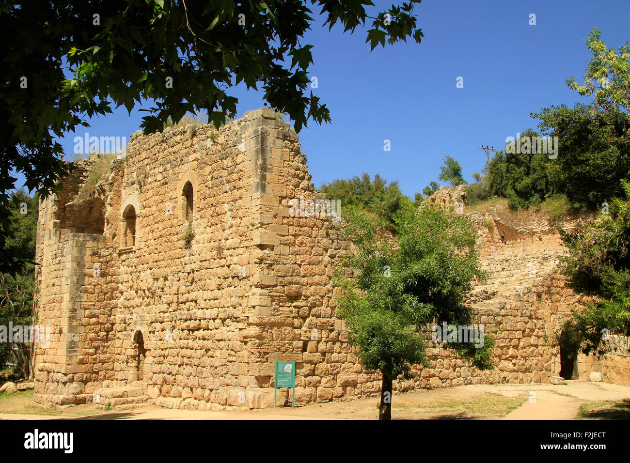 Israel, Jerusalem Mountains, the Crusader Farmhouse in Aqua Bella, Ein ...