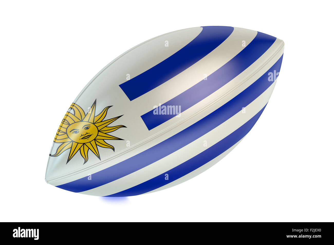 Rugby Ball with flag of Uruguay isolated on white background Stock ...