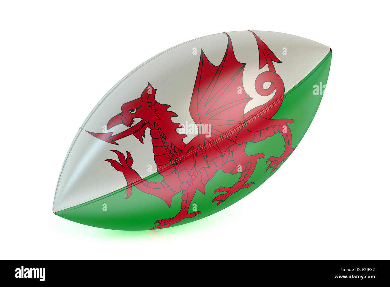 Rugby Ball with flag of Wales isolated on white background Stock Photo ...