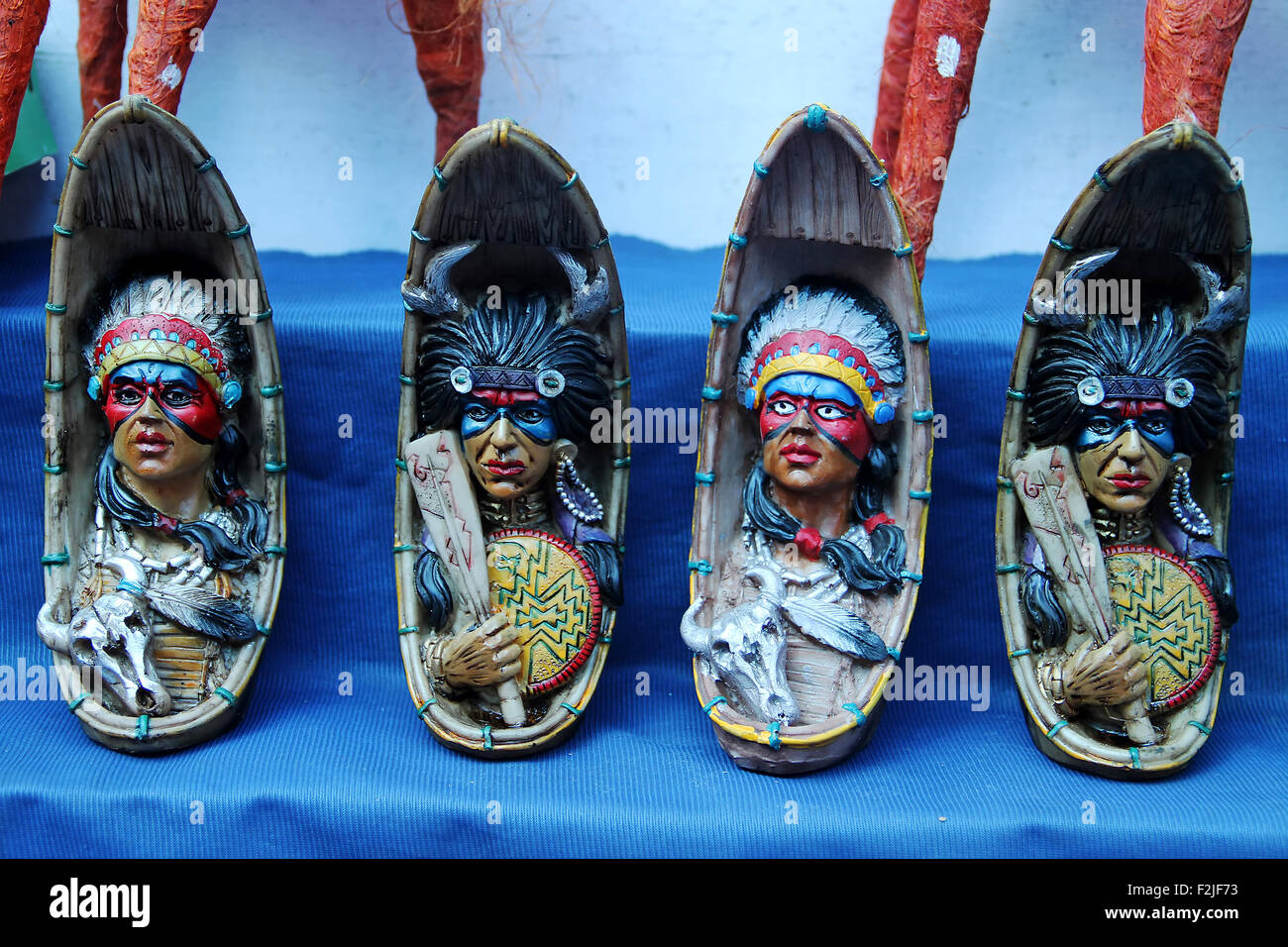 Red Indian Sculpture Stock Photo - Alamy