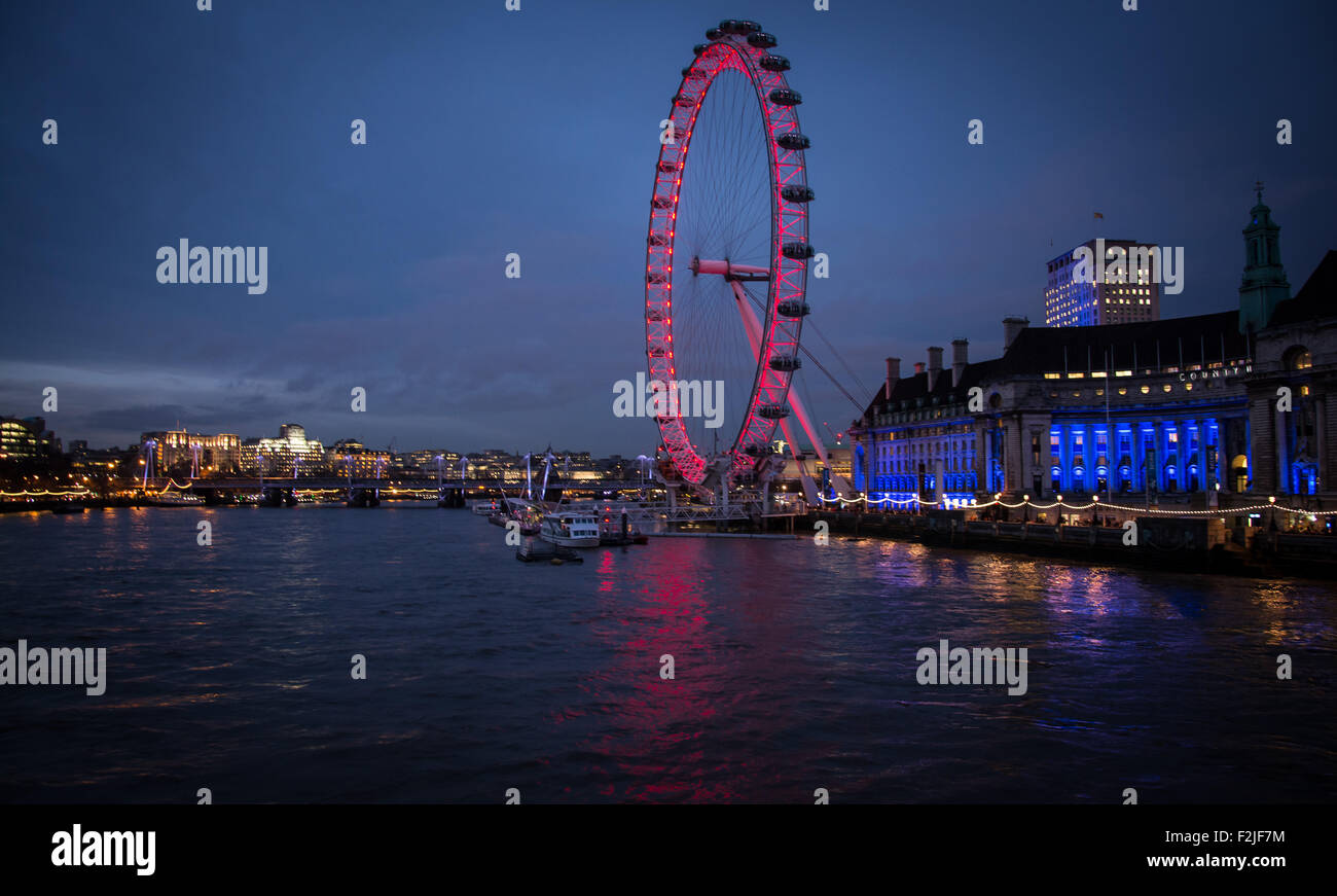 London Eye at night Stock Photo - Alamy