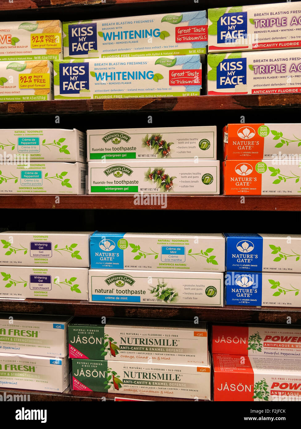 Natural Toothpaste Aisle, Fairway Super Market, New York City, USA ...