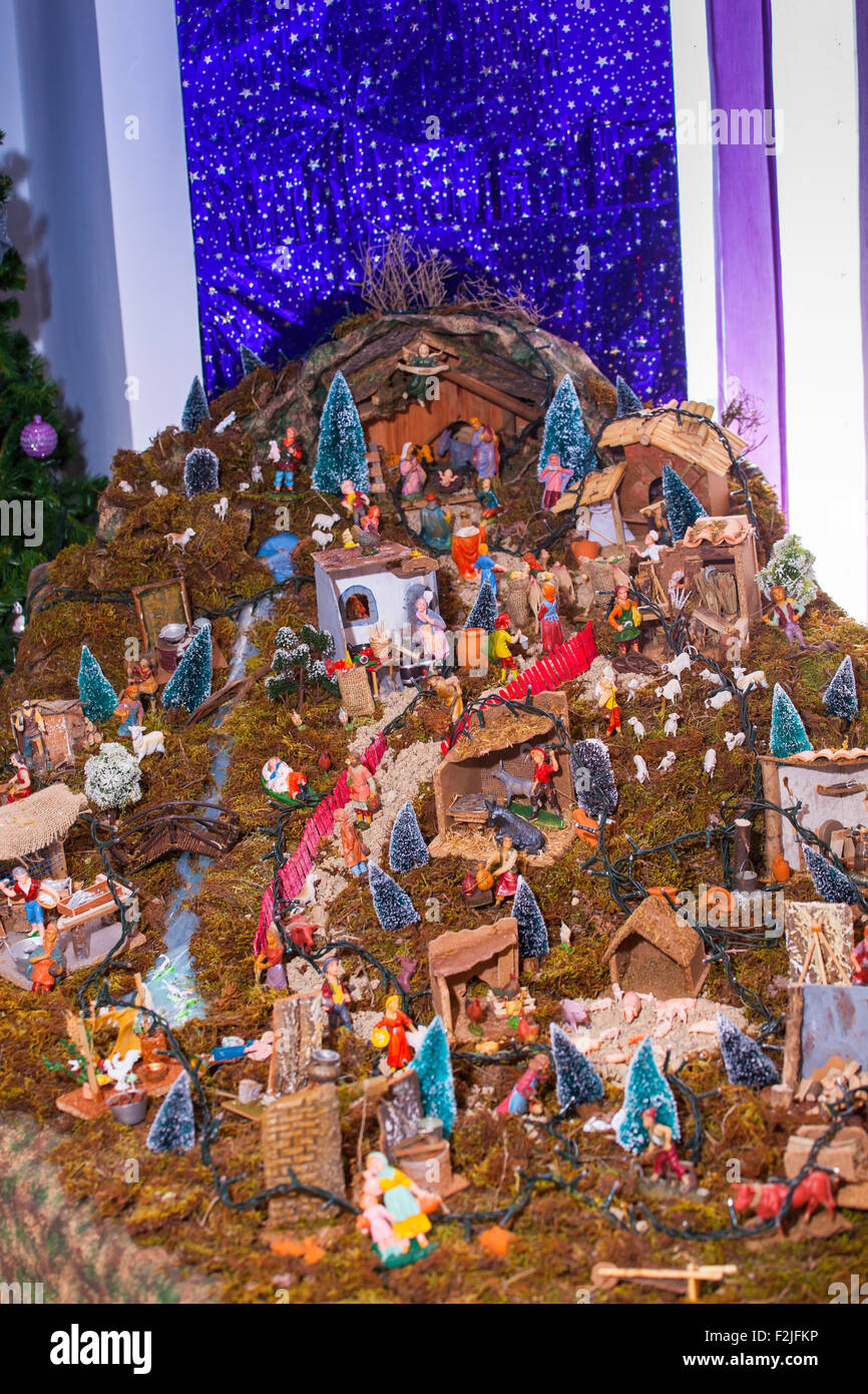 View of nativity scene, in Italian called Presepe Stock Photo - Alamy