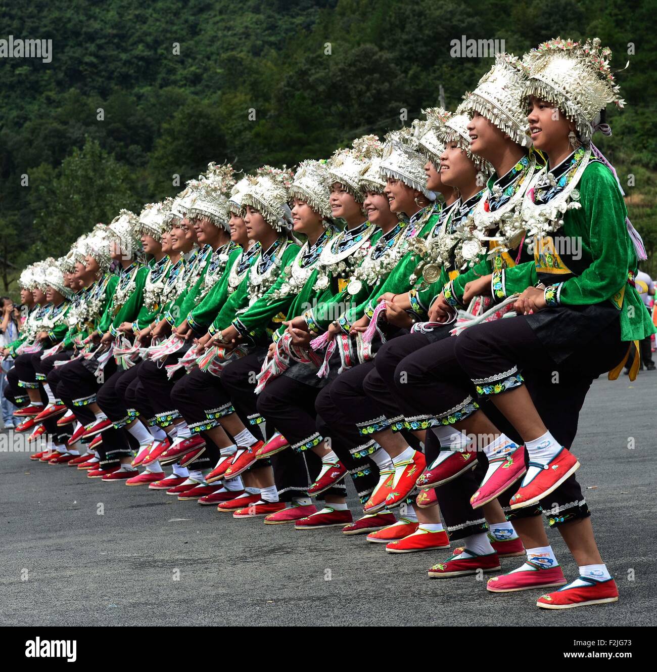 Qiannan, China's Guizhou Province. 20th Sep, 2015. Women of Shui ethnic ...