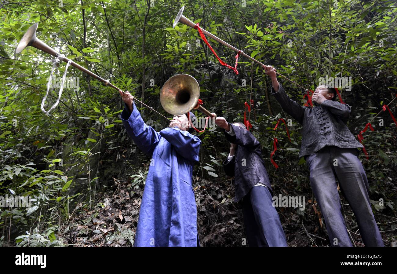 Qiannan, China's Guizhou Province. 20th Sep, 2015. People of Shui ...