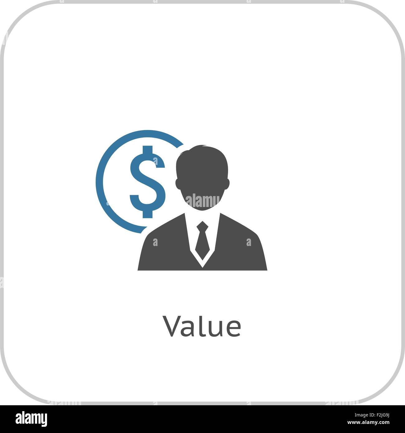 Value Icon. Business Concept. Flat Design Stock Vector Image & Art - Alamy