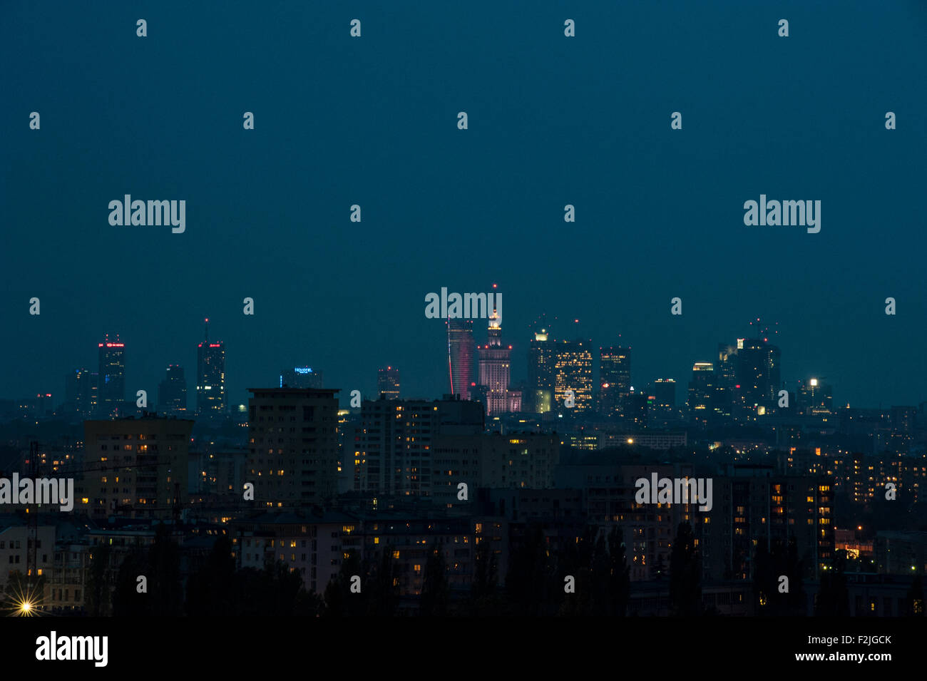 City warsaw downtown skyline silhouette hi-res stock photography and ...