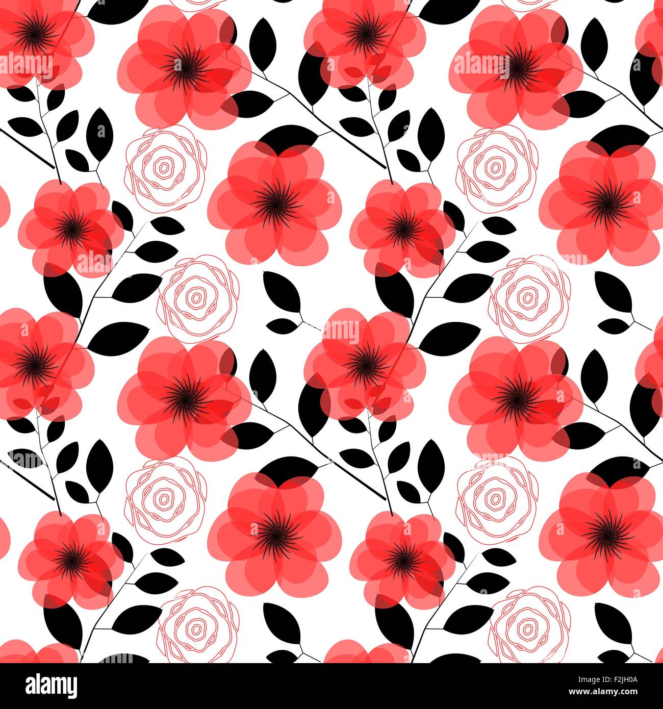 Floral Seamless Pattern Background Vector Illustration Stock Vector ...