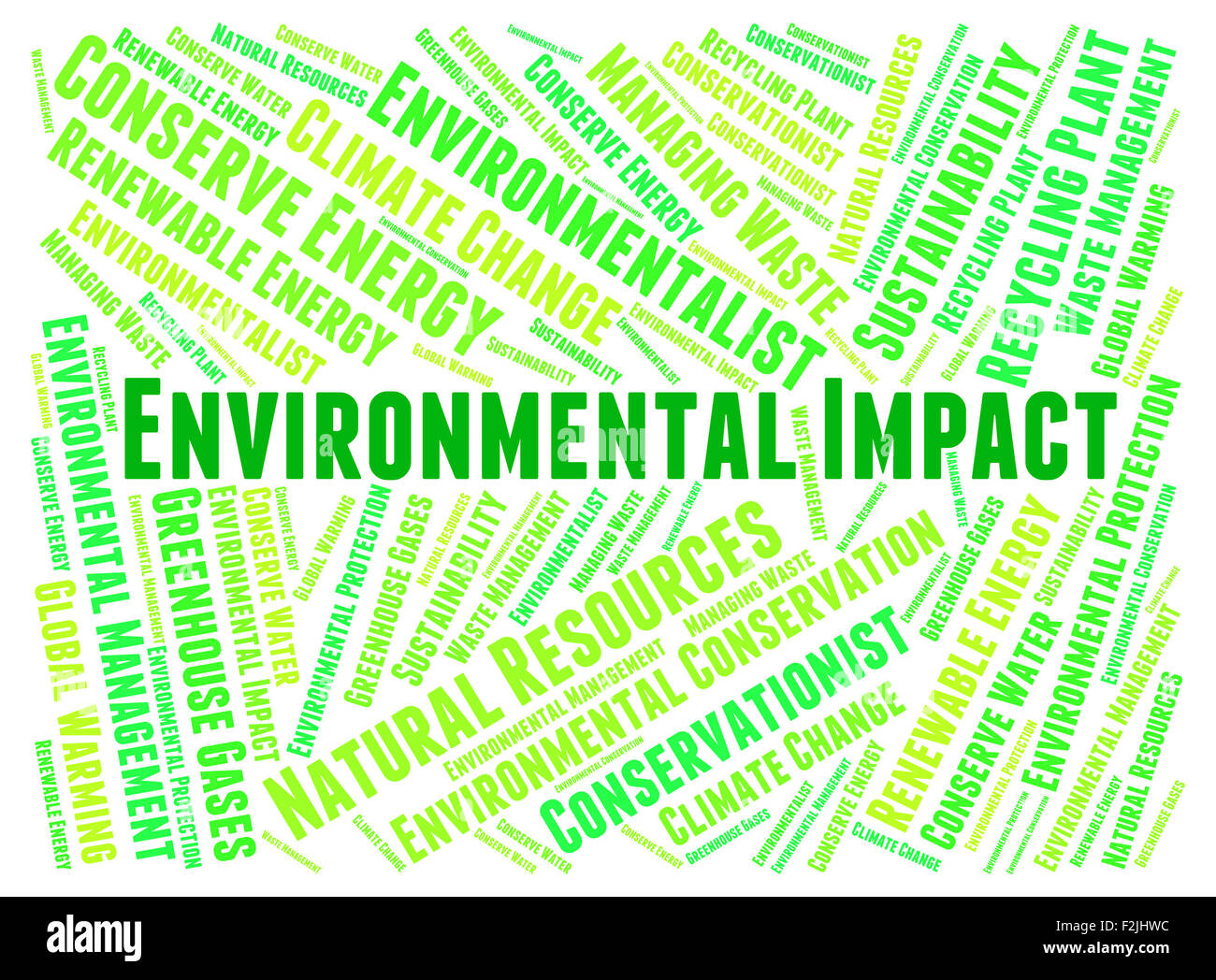 Environmental Impact Indicating Earth Consequence And Word Stock Photo ...