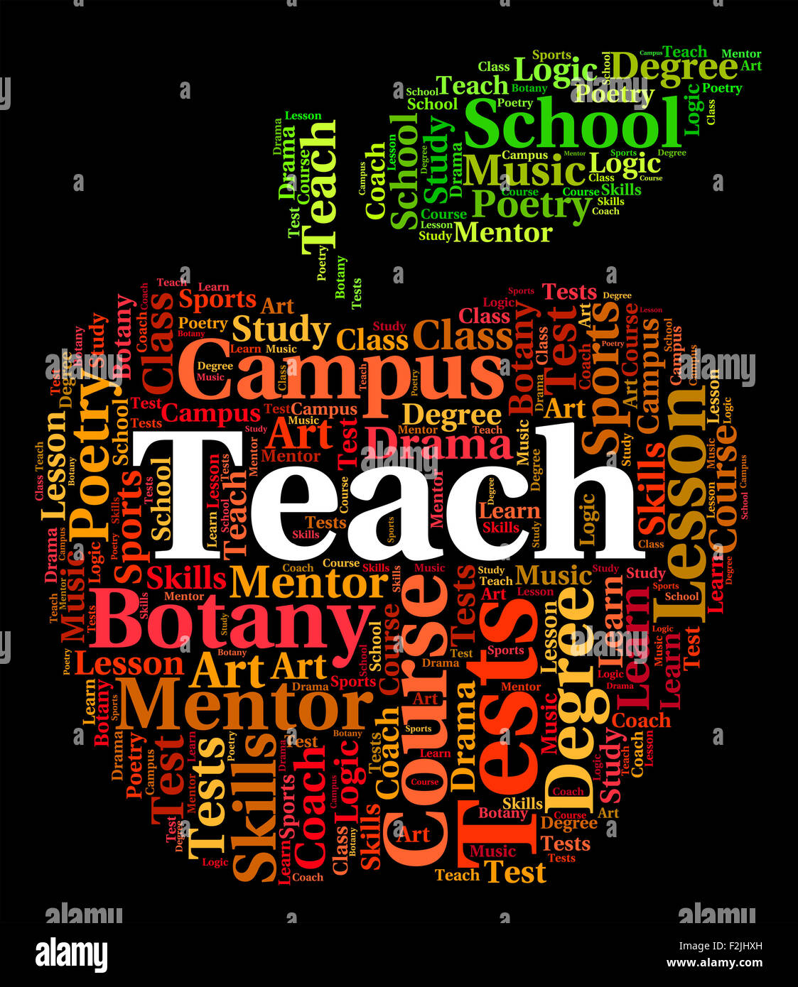 Teach Word Representing Give Lessons And Learn Stock Photo - Alamy